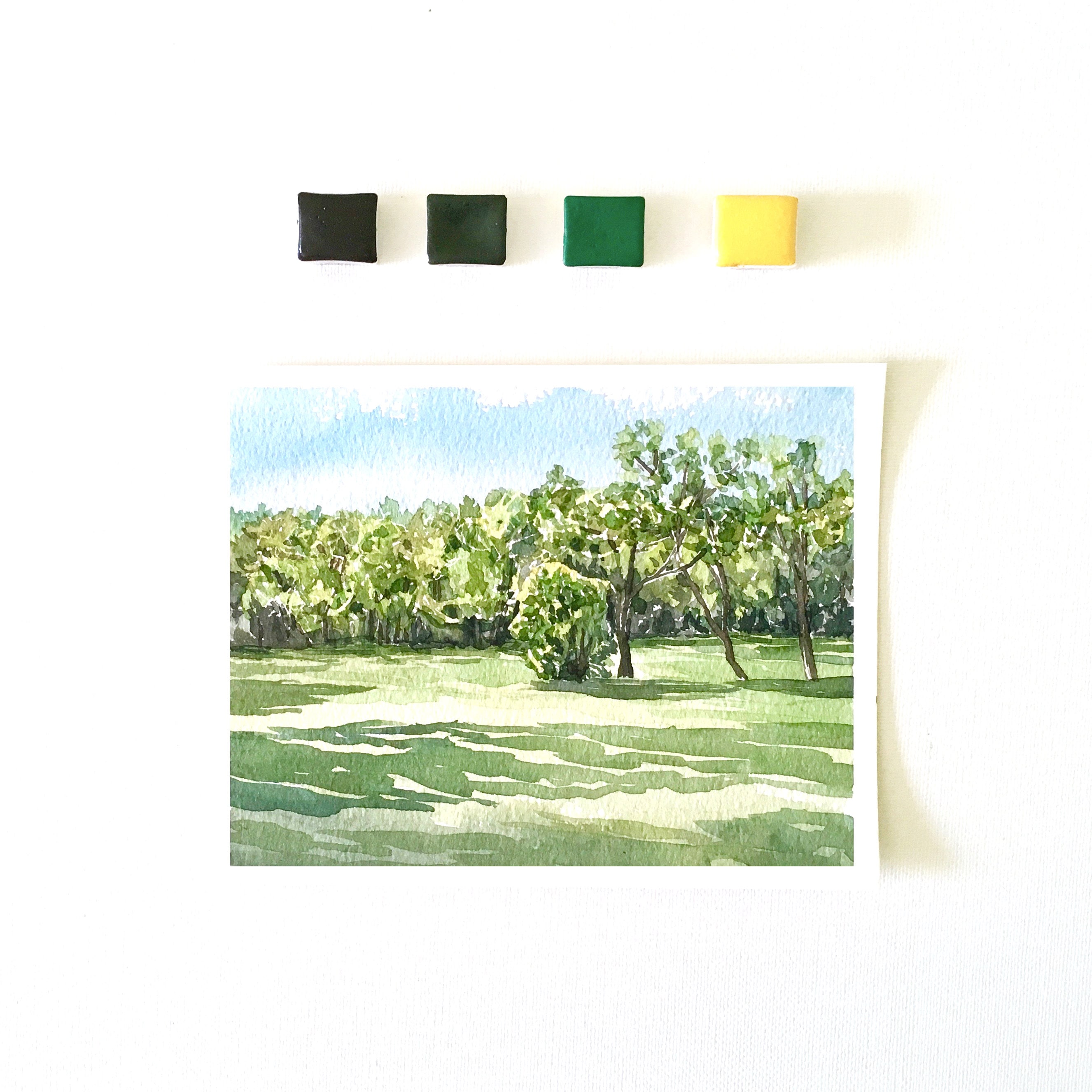 Handmade Watercolor Azo Green Convenience Color for - Etsy UK