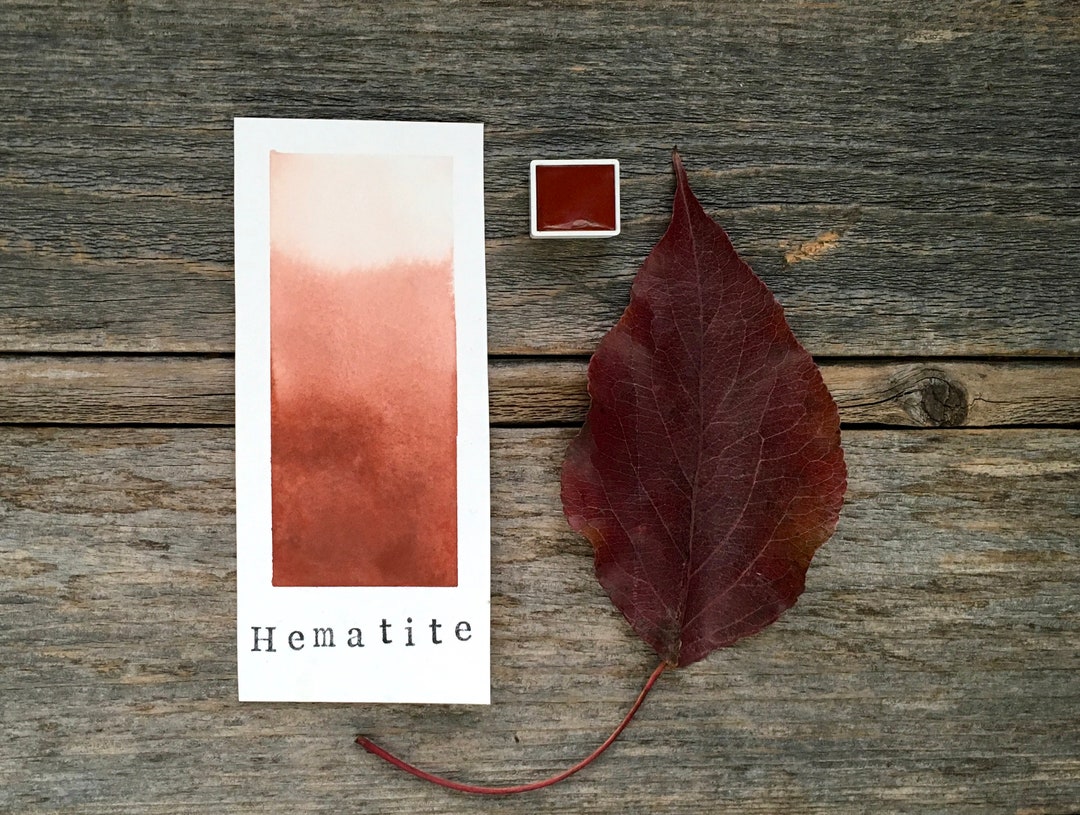 Handmade Watercolor Hematite Indian Red Maroon Red for - Etsy