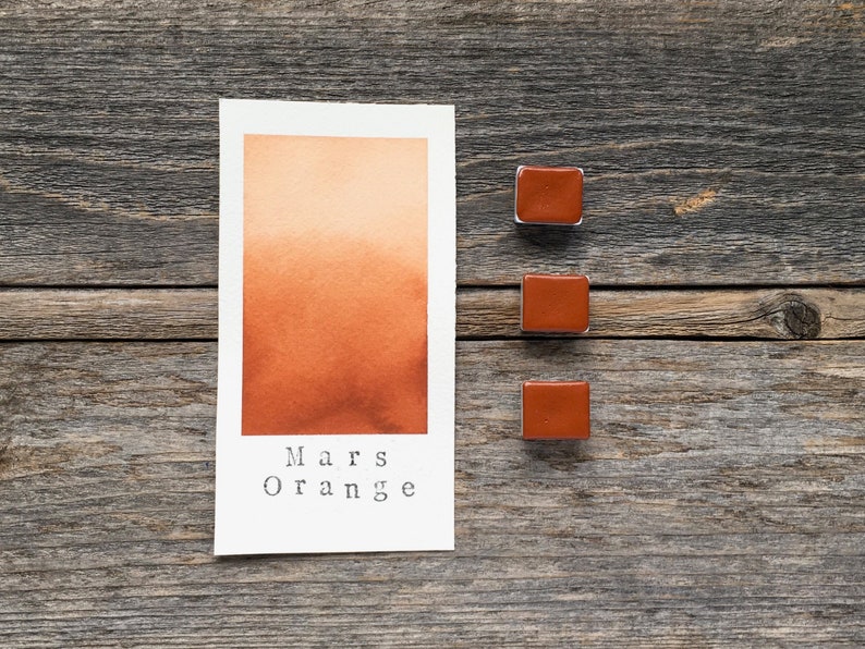 Handmade Watercolor Mars Orange for Painting Calligraphy - Etsy