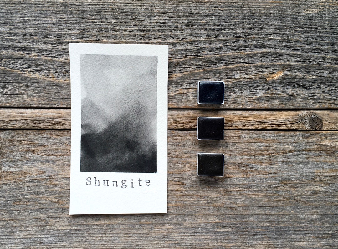 Handmade Watercolor - Shungite Black - Gray - for Painting, Calligraphy ...