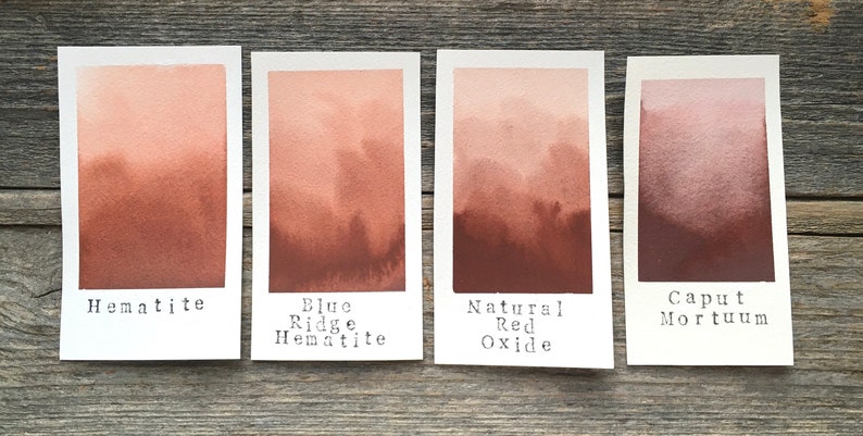 Handmade Watercolor - Blue Ridge Hematite - Indian Red - Maroon Red ...