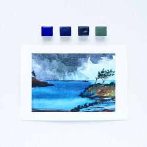 Handmade Watercolor - Ultramarine Blue Dark - Blue Watercolor - for ...