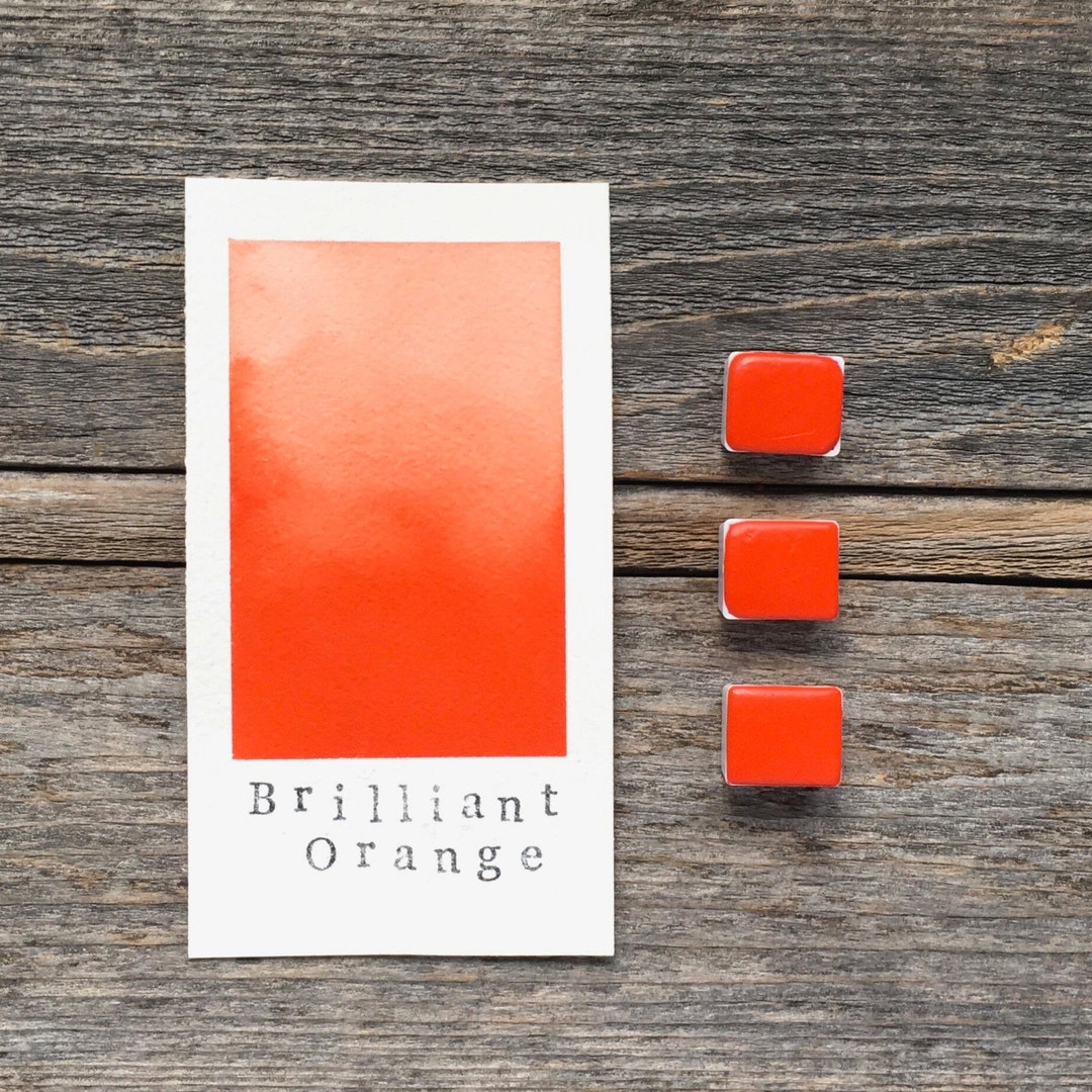 Handmade Watercolor - Brilliant Orange - for Painting, Calligraphy, and ...