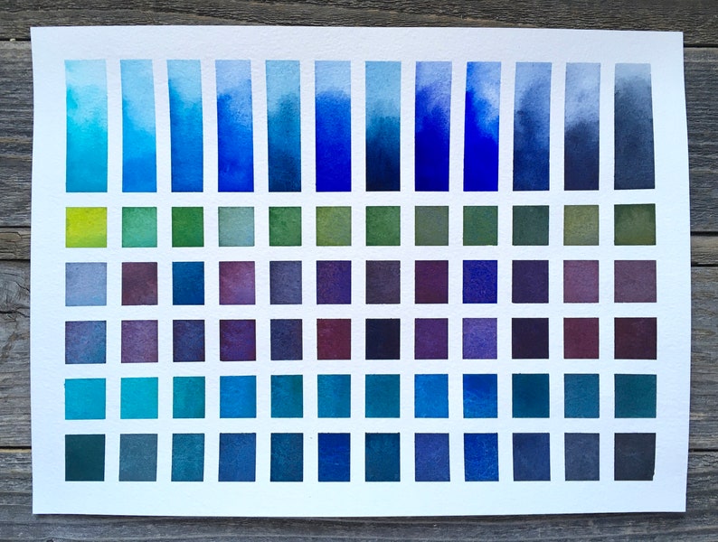 Handmade Watercolors Blue Set 12 Color Set Smalt - Etsy