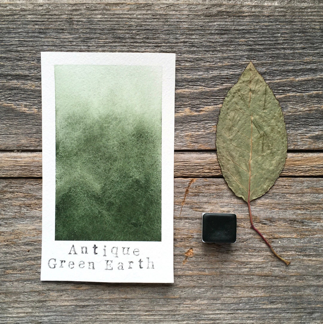Handmade Watercolor - Antique Green Earth - for Painting, Calligraphy ...