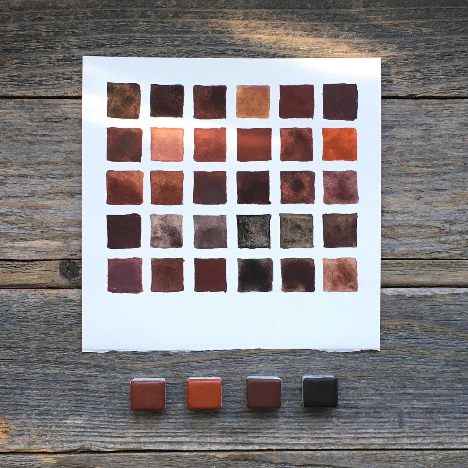 Handmade Watercolor - Blue Ridge Hematite - Indian Red - Maroon Red ...