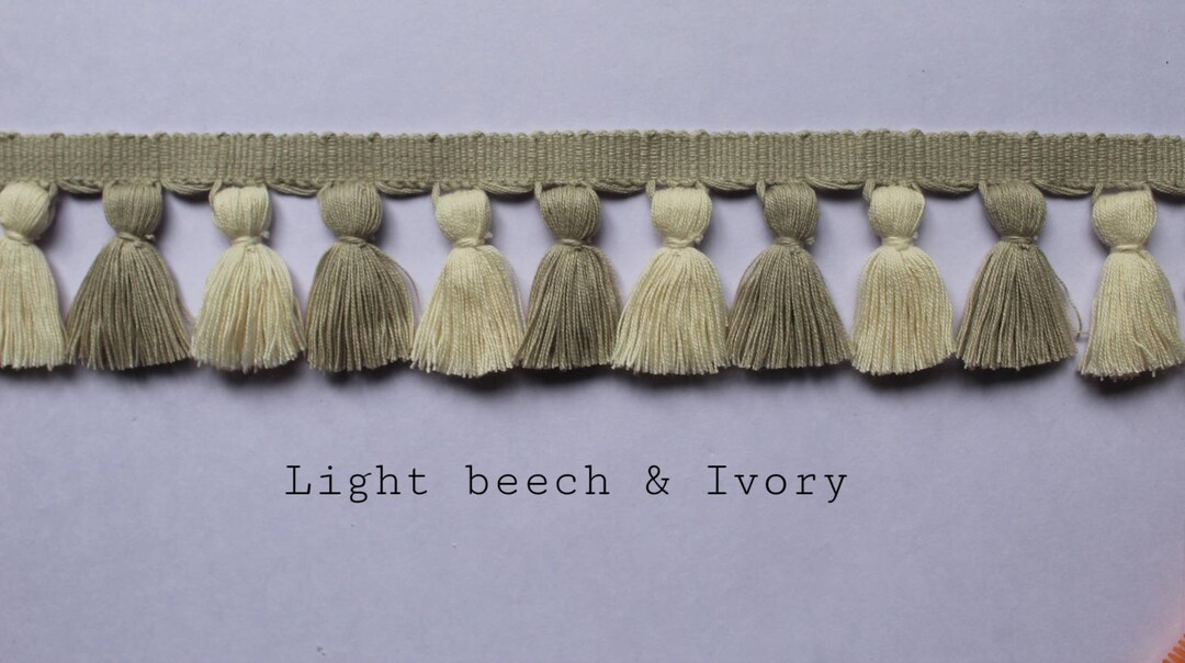 Light Beech and Ivory Tassel Trim,multi Colored Tassel Fringe Trim ...