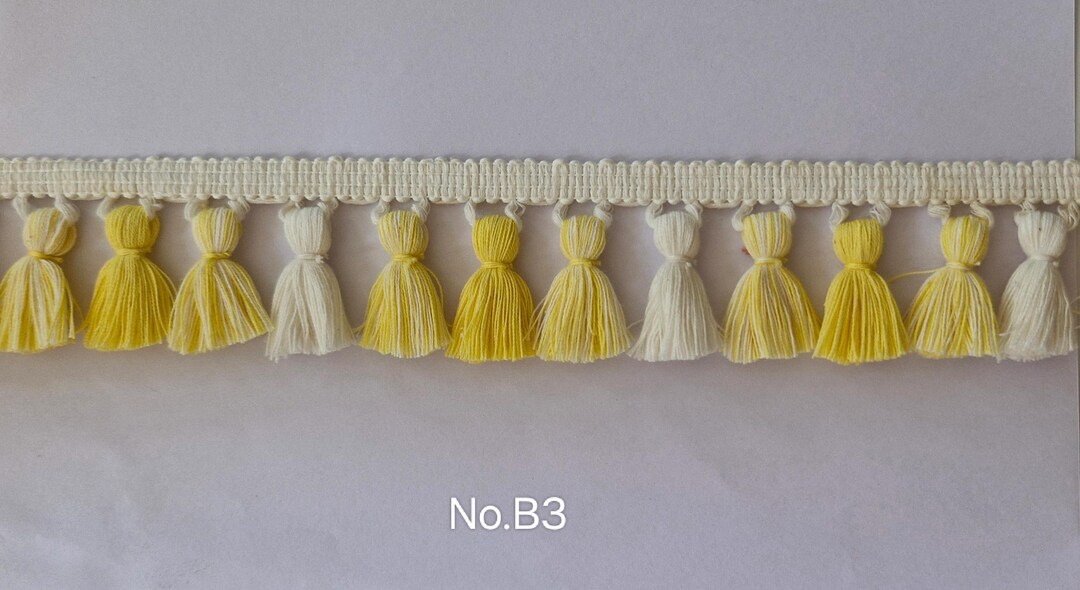 Yolk Ivory Tassel Fringe Trim, Tassel Trims by the Yard, Tassel Trim ...