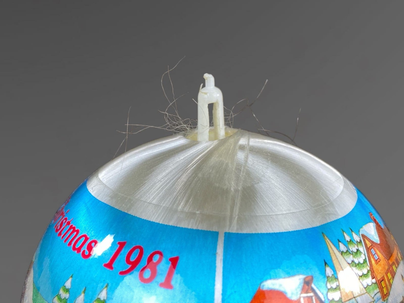 1981 Christmas Satin Bulb Ornament Winter Snow Farm Village Scene - Etsy