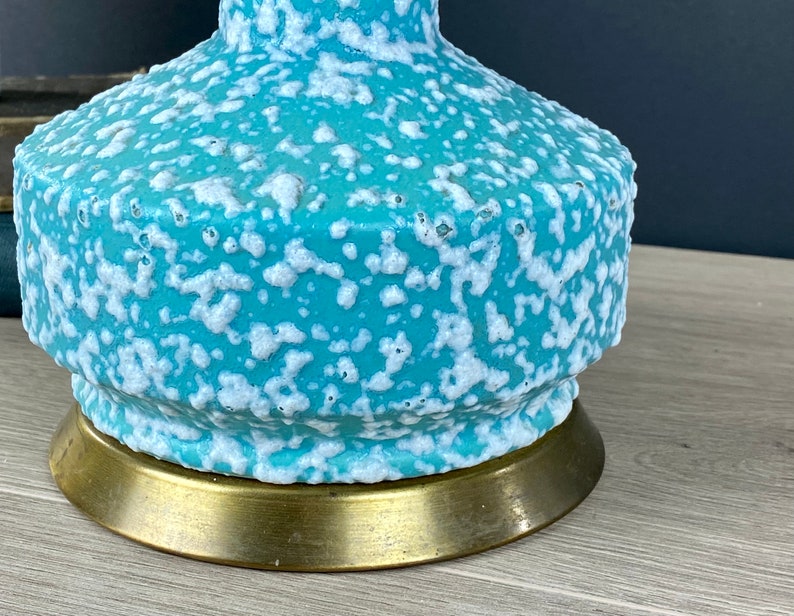 Midcentury Splatter Table Lamp Turquoise White Unbranded Amazing 1950s ...