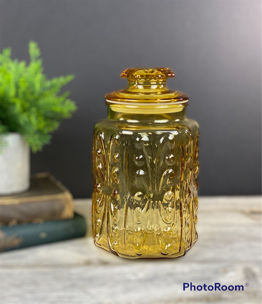 Federal Glass Show off Jar Apothecary Canister With Lid Sun Gold 9 ...