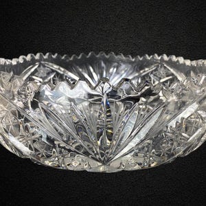 Vintage Irena Polish 9" Heavy Crystal Bowl Pressed Etched Cut Please ...