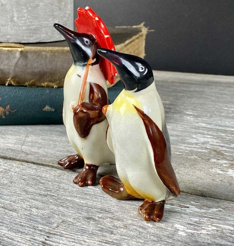 Beswick Penguins Mother Father Figurines Pair Red Umbrella 802 - Etsy