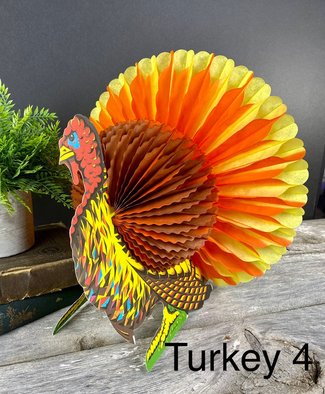 Honeycomb Paper Turkey Table Setting Vintage Thanksgiving the Beistle ...