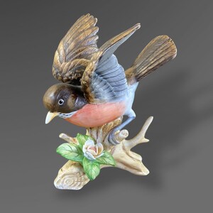 Lefton Robin Figurine 04801 on Branch Spring Decor Vintage Excellent ...