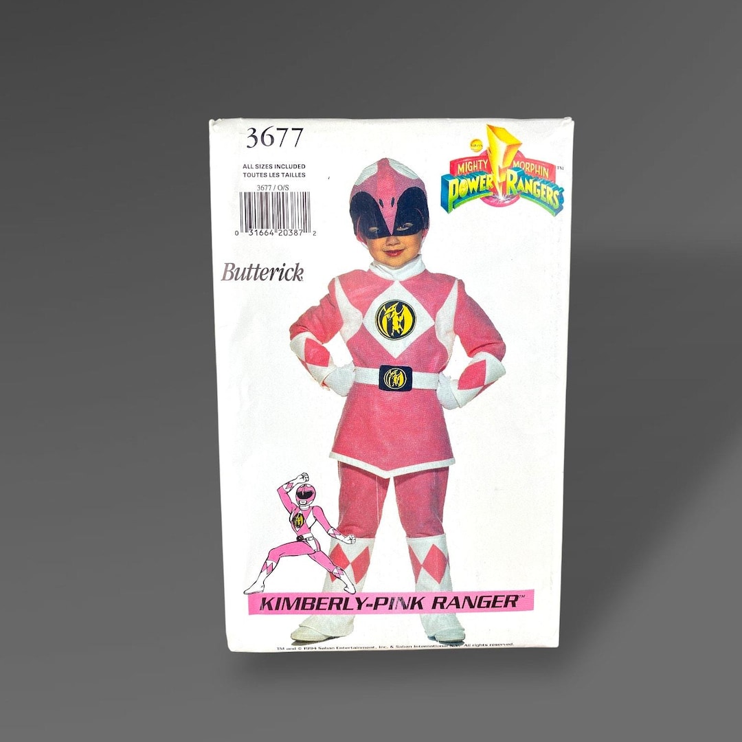 Butterick Vtg 1994 PINK Power Ranger Kimberly Costume Pattern Child ...