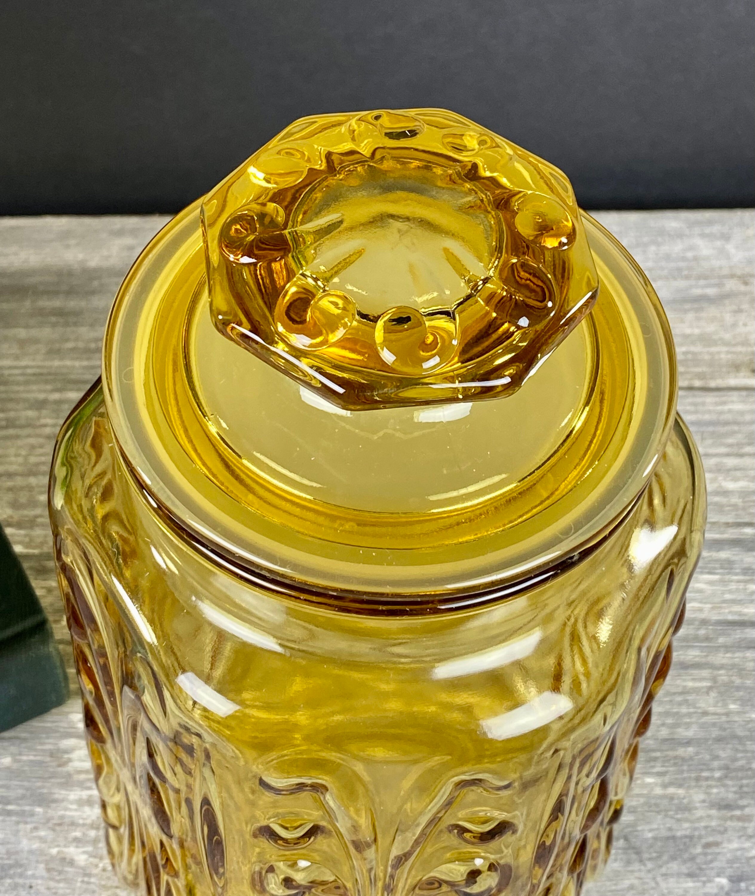 Federal Glass Show off Jar Apothecary Canister With Lid Sun Gold 9 ...