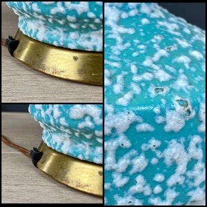 Midcentury Splatter Table Lamp Turquoise White Unbranded Amazing 1950s ...