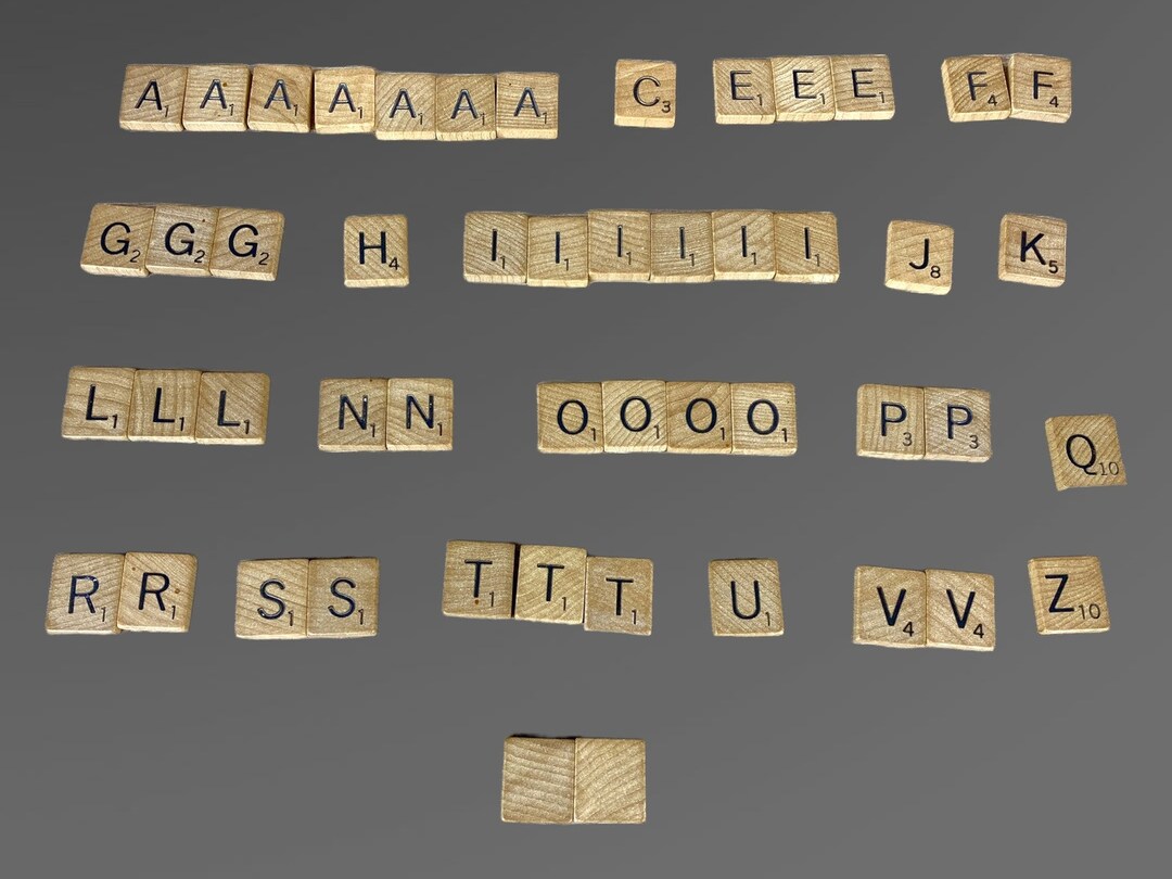Vintage Scrabble Tiles 50 Assorted Pieces Replacements Crafting Rounded ...