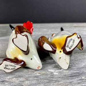 Beswick Penguins Mother Father Figurines Pair Red Umbrella 802 803 Made ...