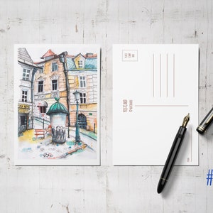Urban Watercolor Postcard Set / Europe Postcrossing Art Postcards ...