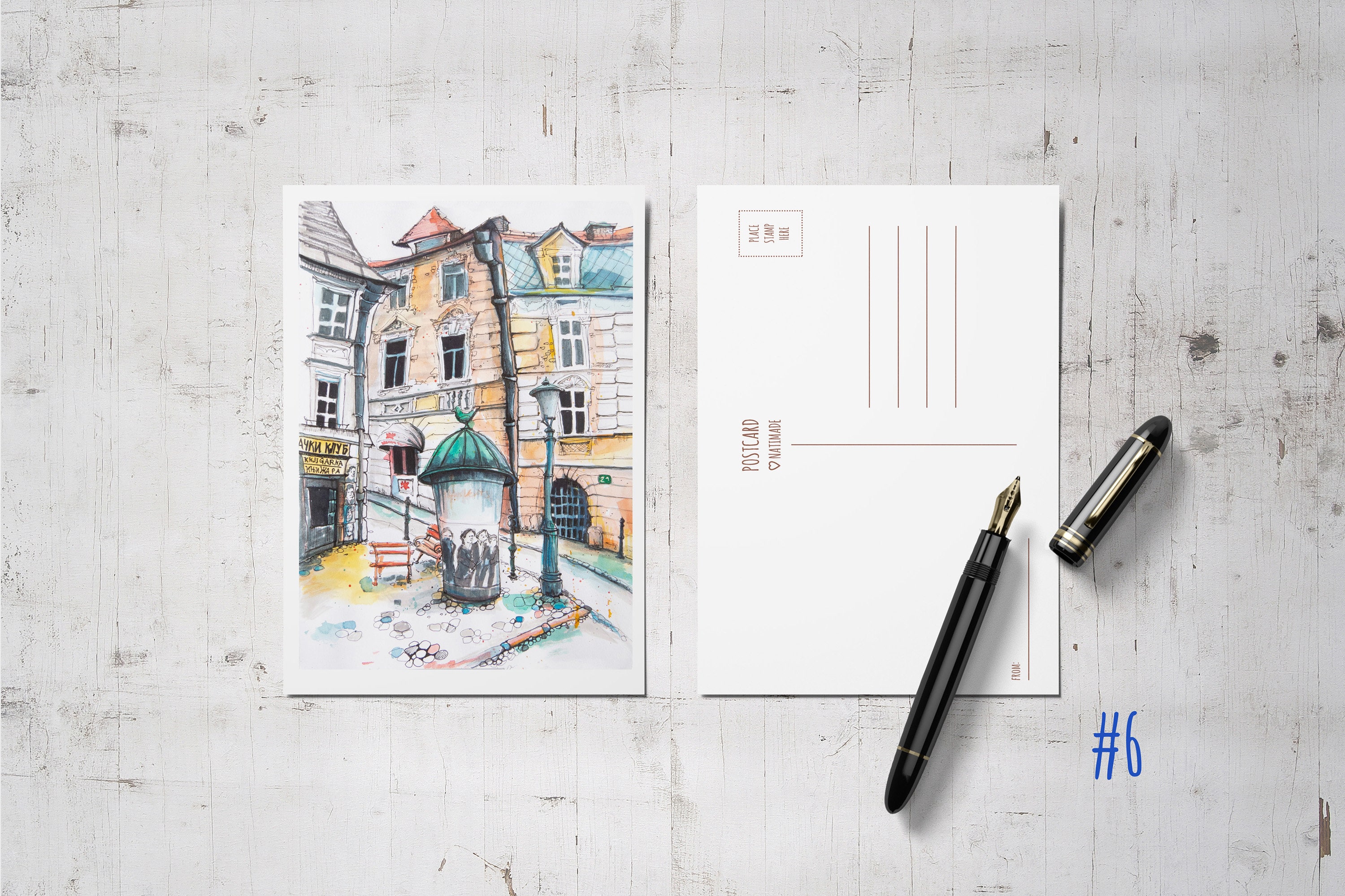 Urban Watercolor Postcard Set / Europe Postcrossing Art Postcards ...