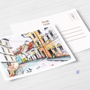 Urban Watercolor Postcard Set / Europe Postcrossing Art Postcards ...