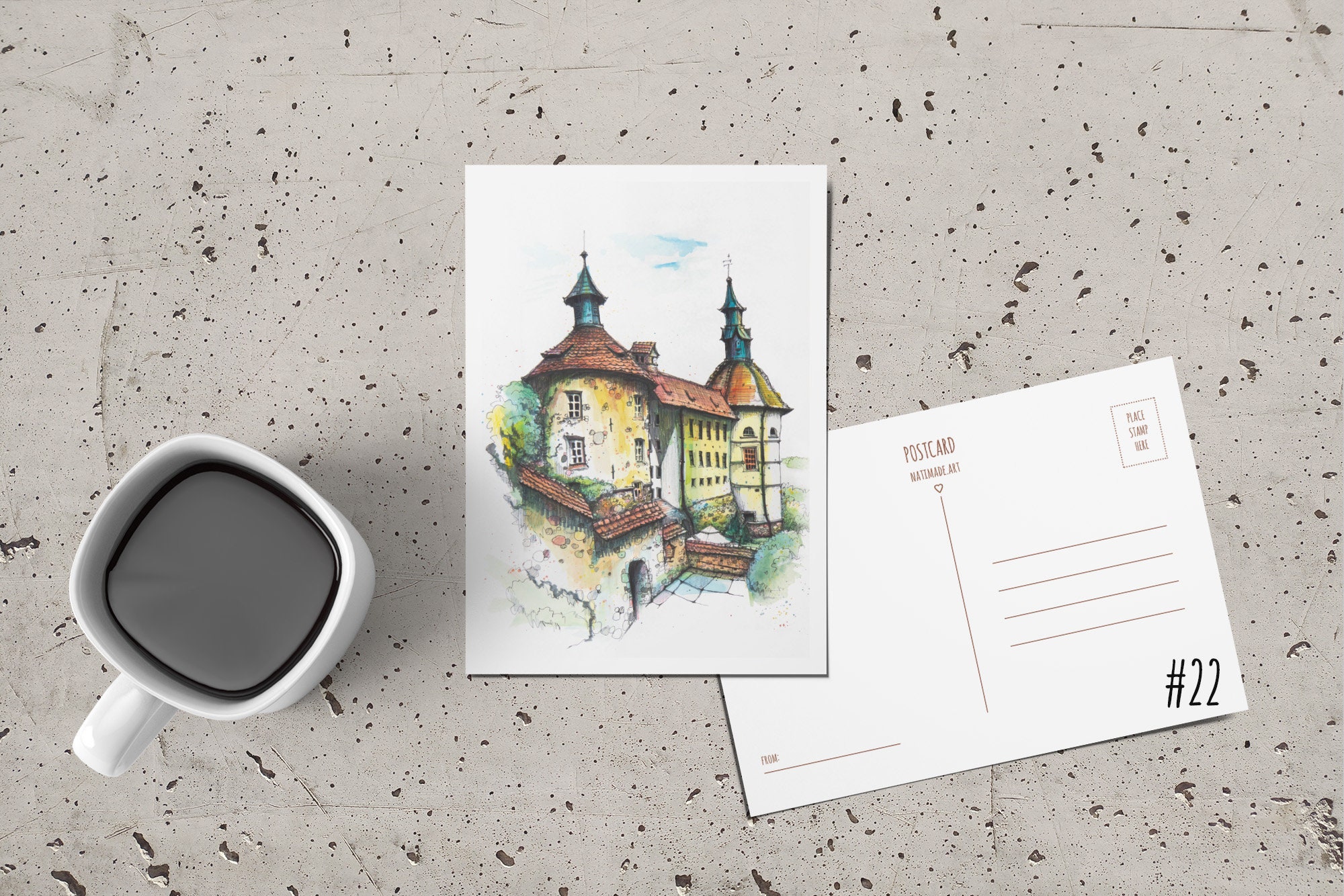 Urban Watercolor Postcard Set / Europe Postcrossing Art Postcards ...