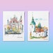 Urban Watercolor Postcard Set / Europe Postcrossing Art Postcards ...