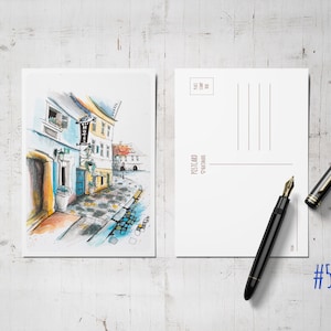 Urban Watercolor Postcard Set / Europe Postcrossing Art Postcards ...