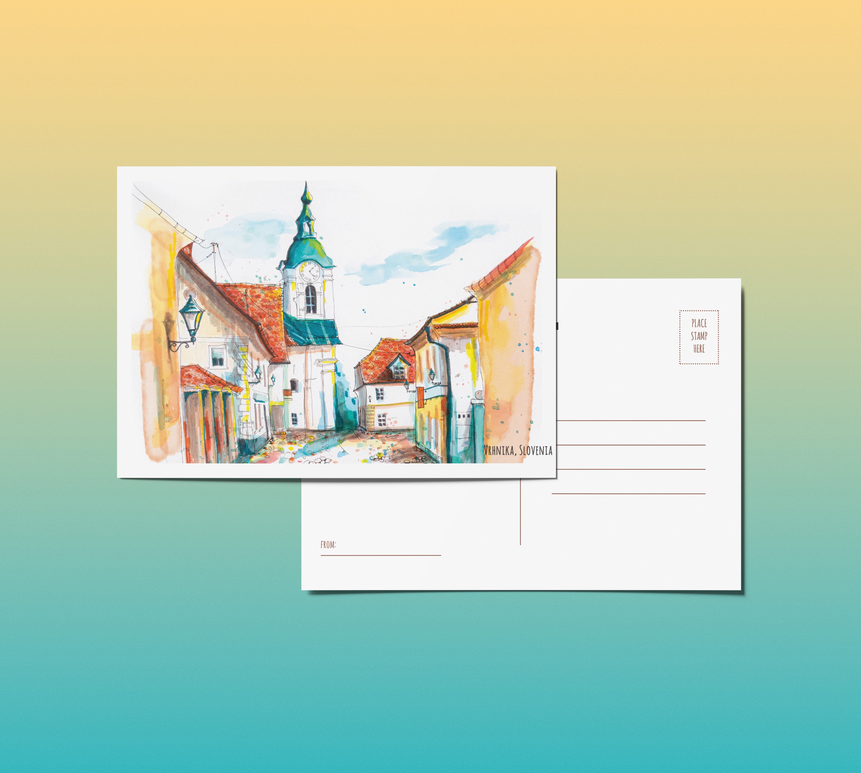 Urban Watercolor Postcard Set / Europe Postcrossing Art Postcards ...