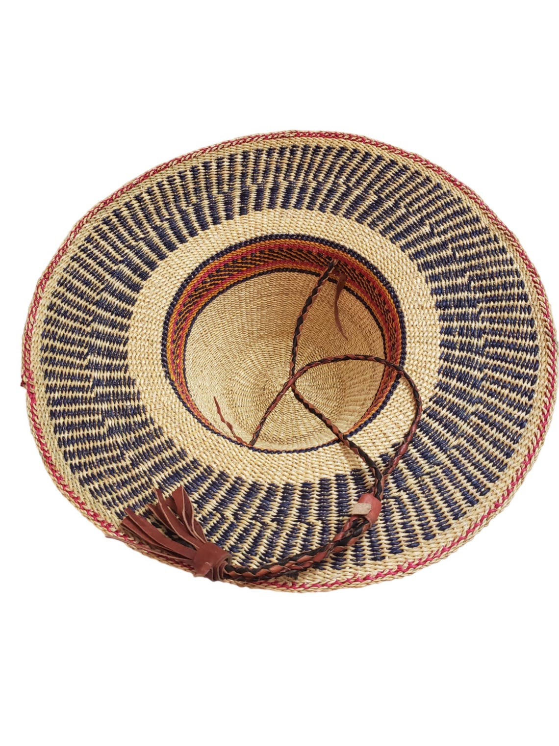 Authentic African Straw Hat With Adjustable or Removable Chin Strap ...