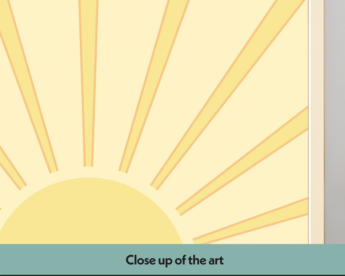 Sun Printable Art Digital Download Home Decor Yellow and | Etsy