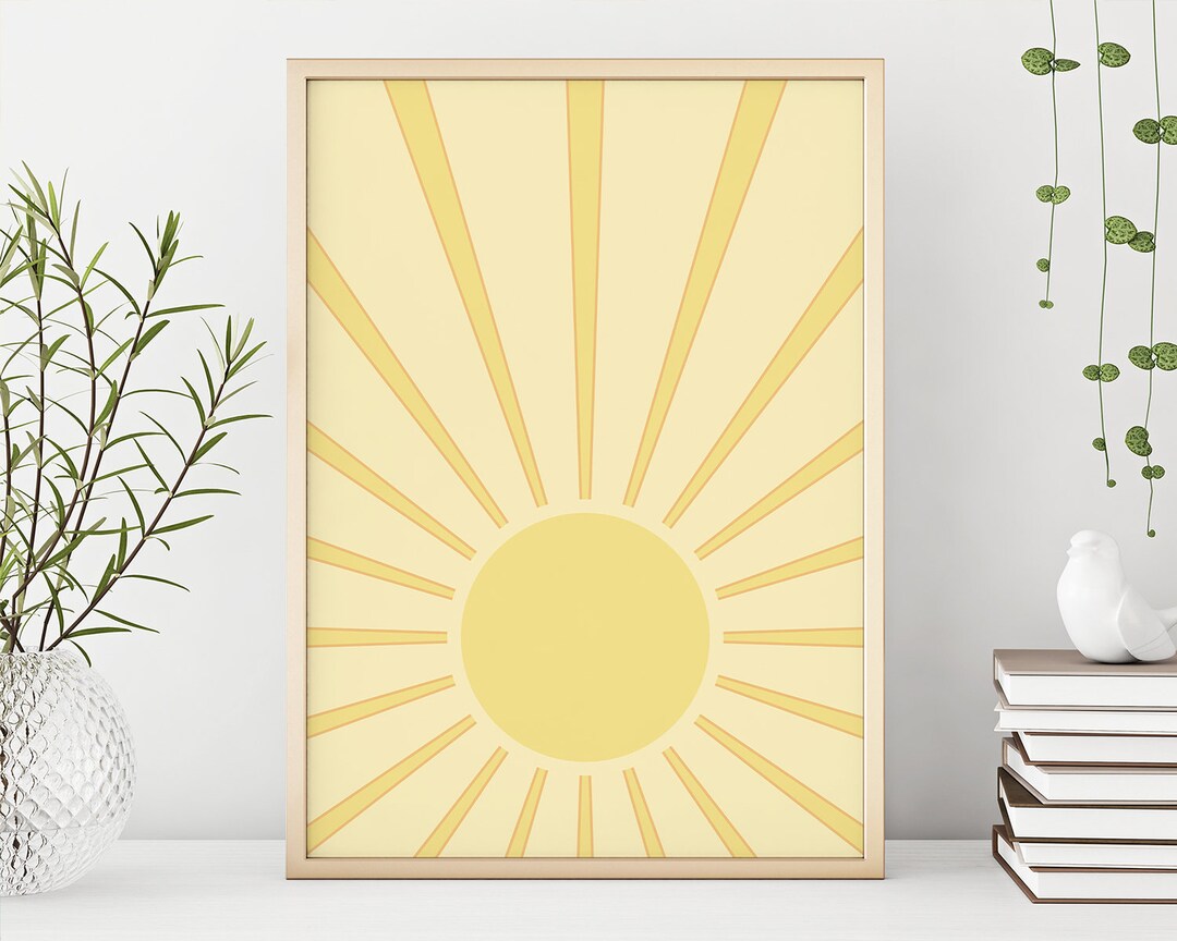 Sun Printable Art, Digital Download Home Decor, Yellow and Orange ...