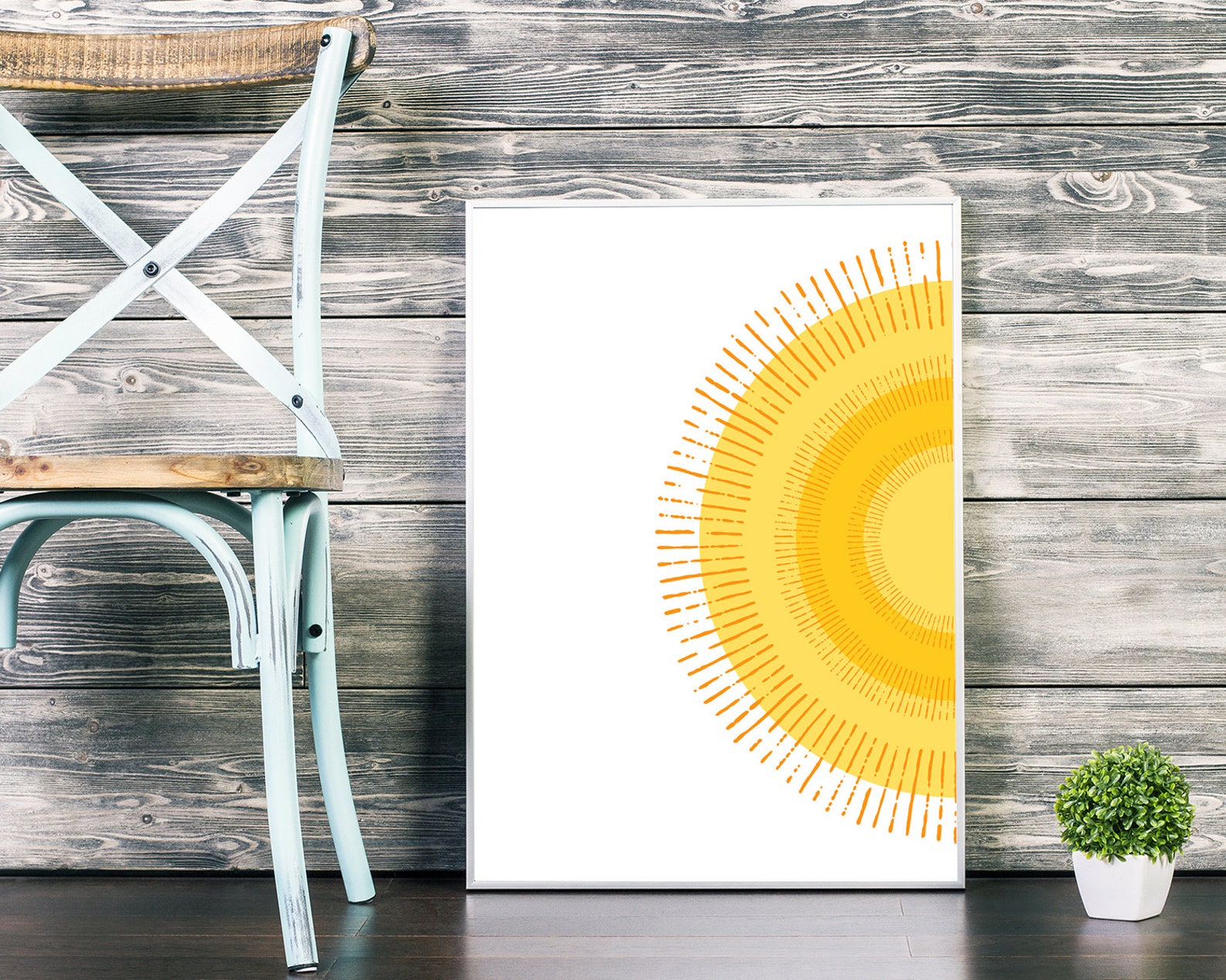 Sun print digital download sunshine wall art modern home | Etsy