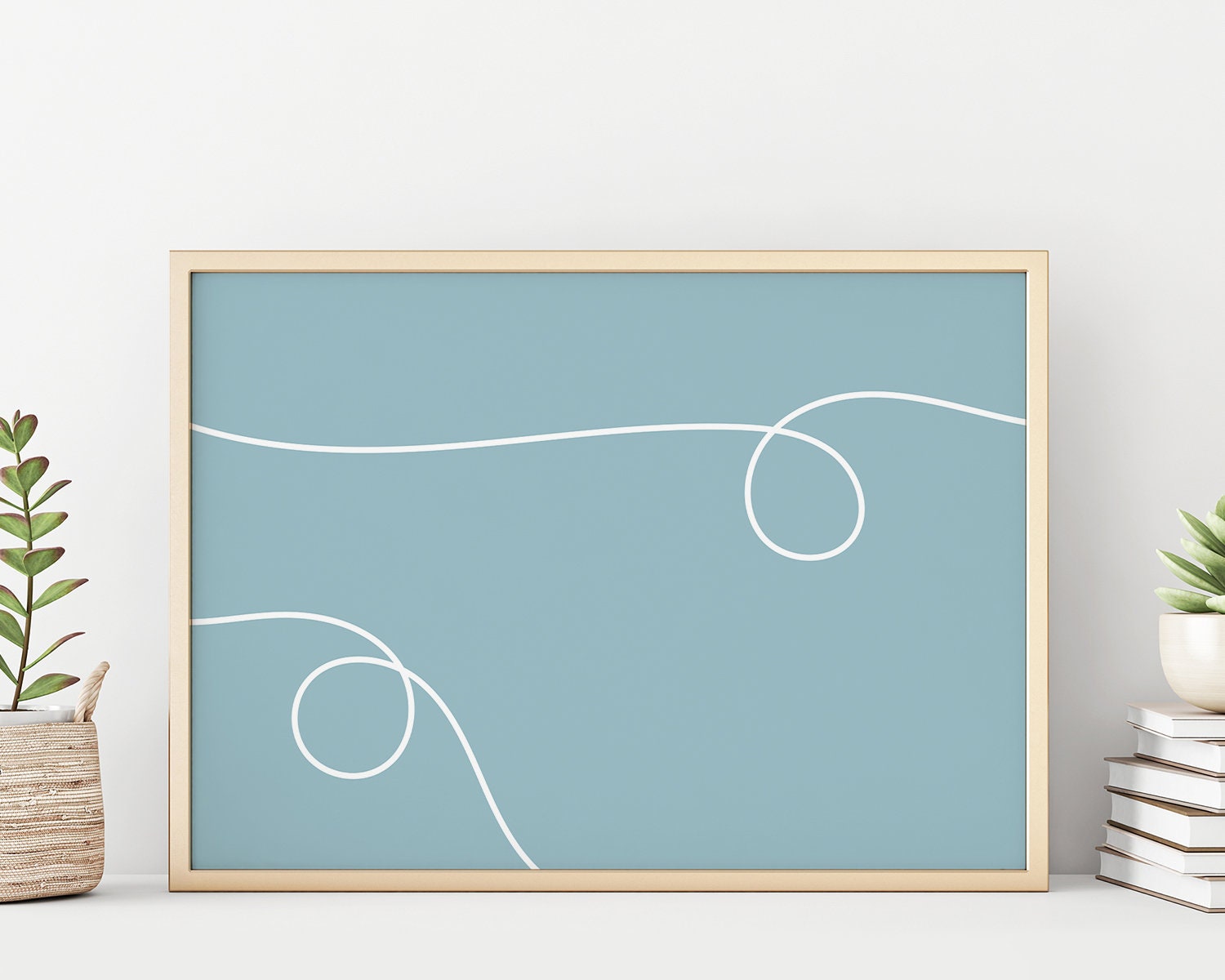Printable Line Art Digital Download Blue and White Line - Etsy
