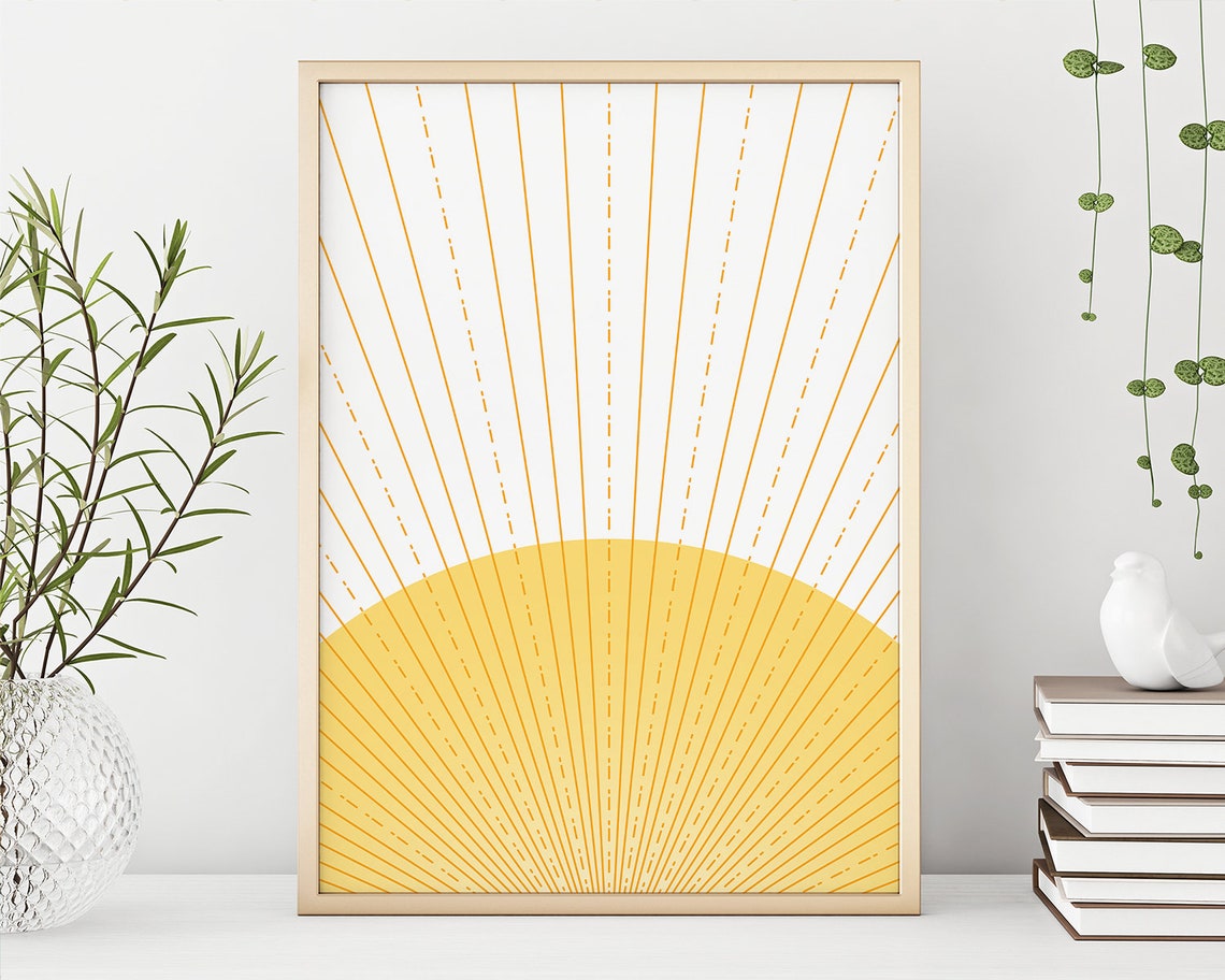Sun Wall Art Modern Home Decor Digital Download Print - Etsy