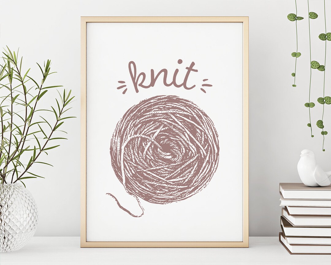 Knitting Wall Art, Digital Download, Printable Art for Knitter, Craft ...