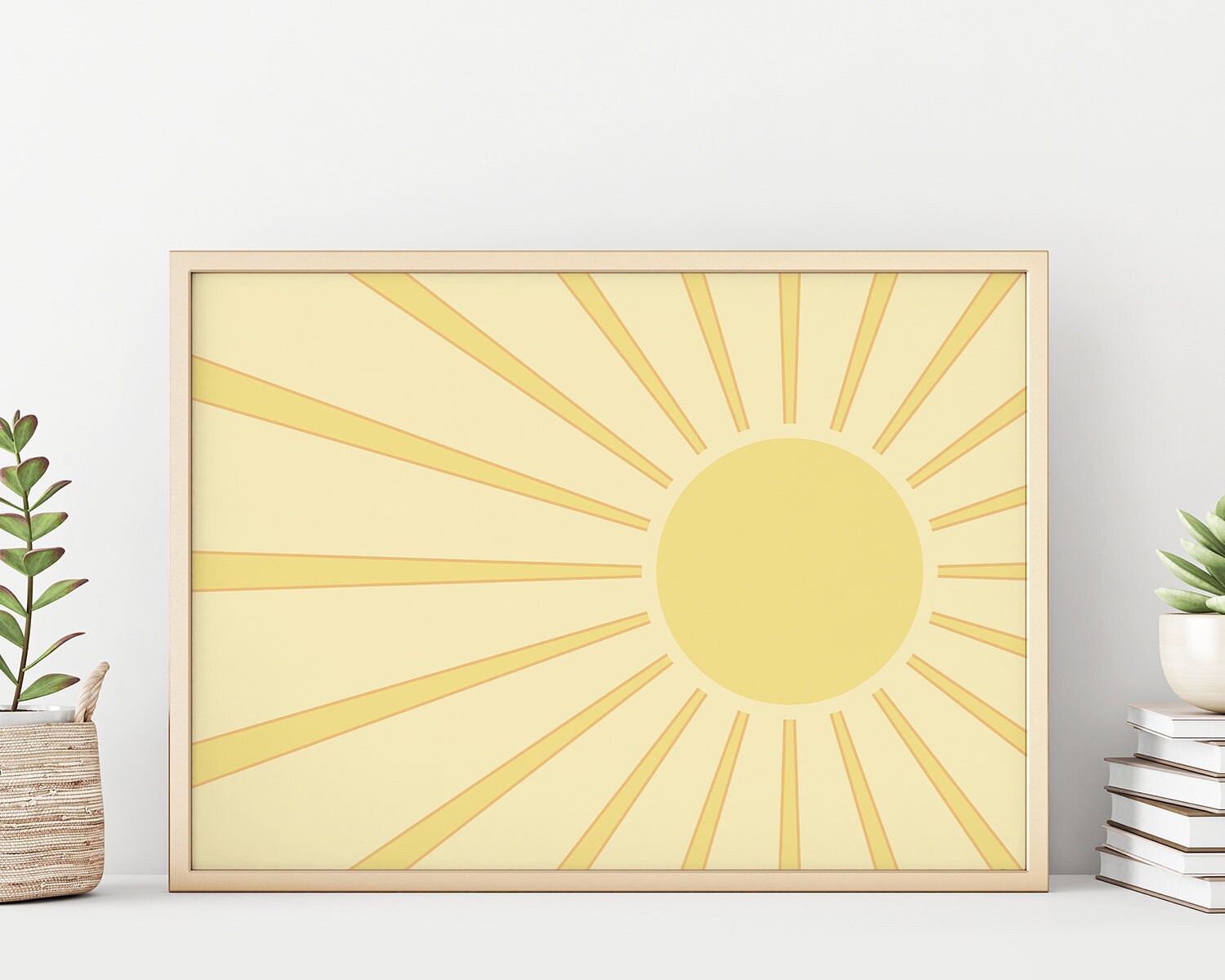 Sun Printable Art Digital Download Home Decor Yellow and | Etsy