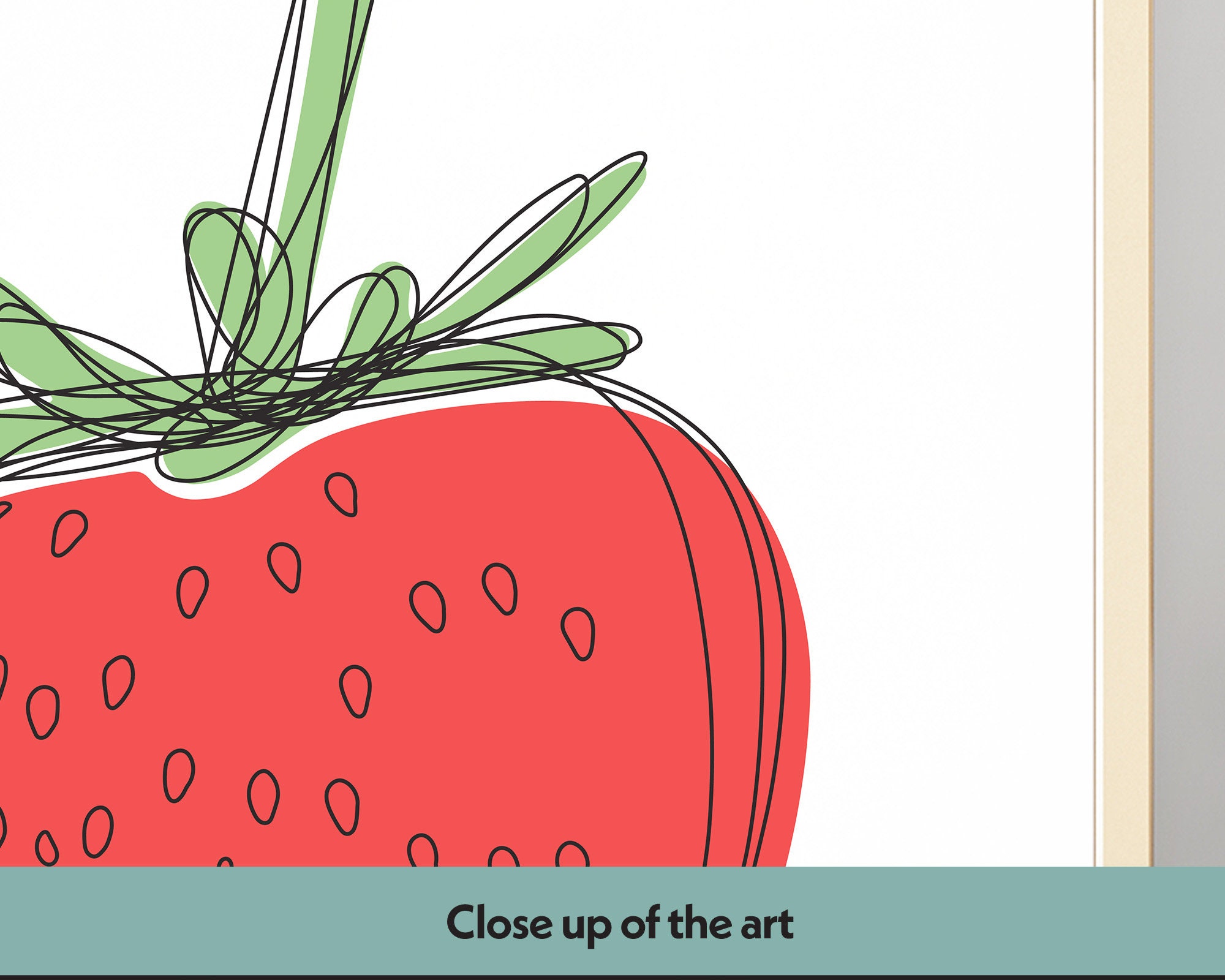 Strawberry Art Digital Download Berry Scribble Illustration | Etsy