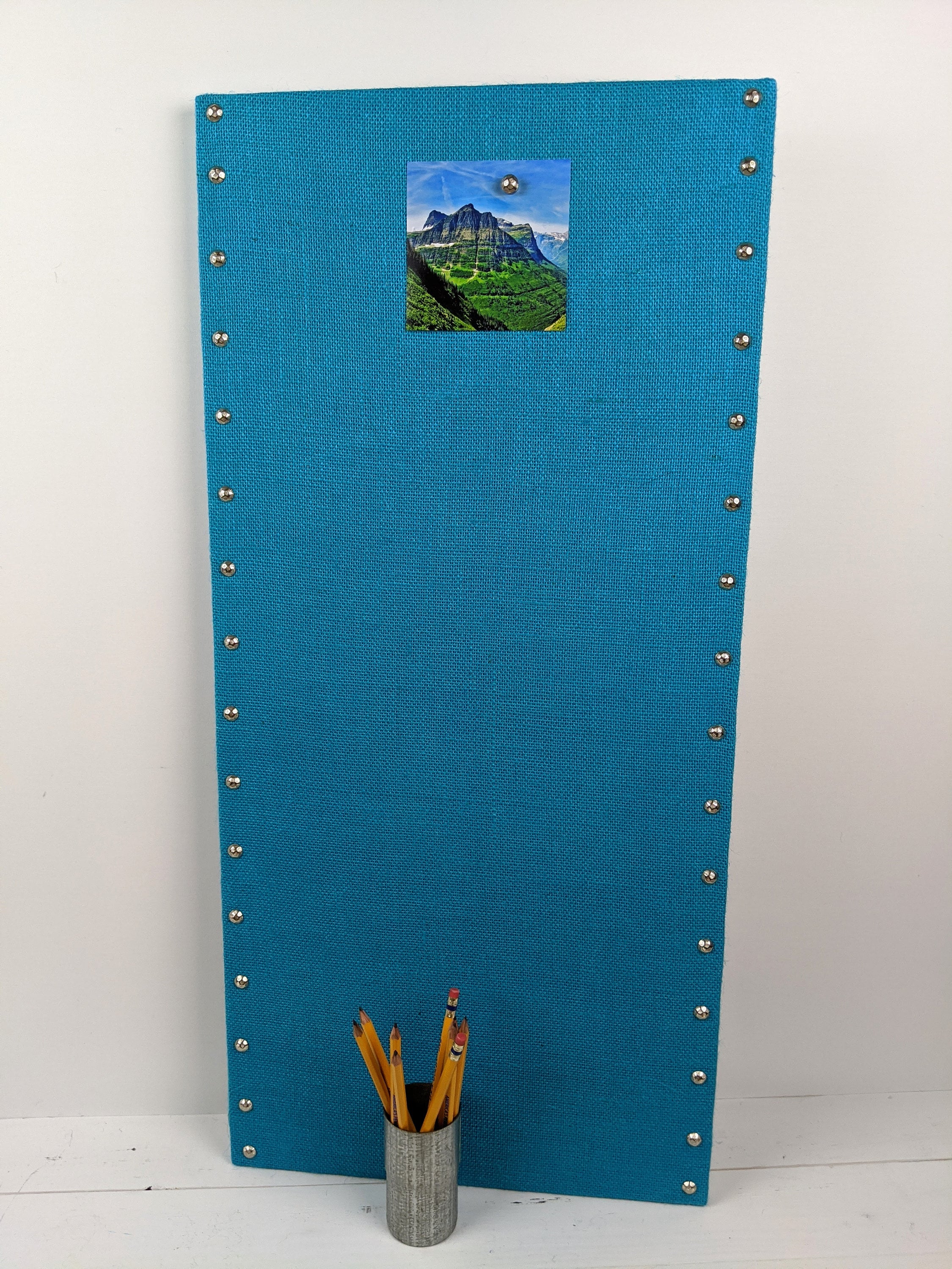 New Style PREMIUM Sleek Modern Turquoise Burlap Magnetic | Etsy