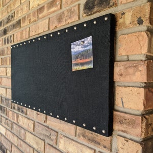 New Style PREMIUM Sleek Modern BLACK Burlap Magnetic Bulletin Board 14 ...