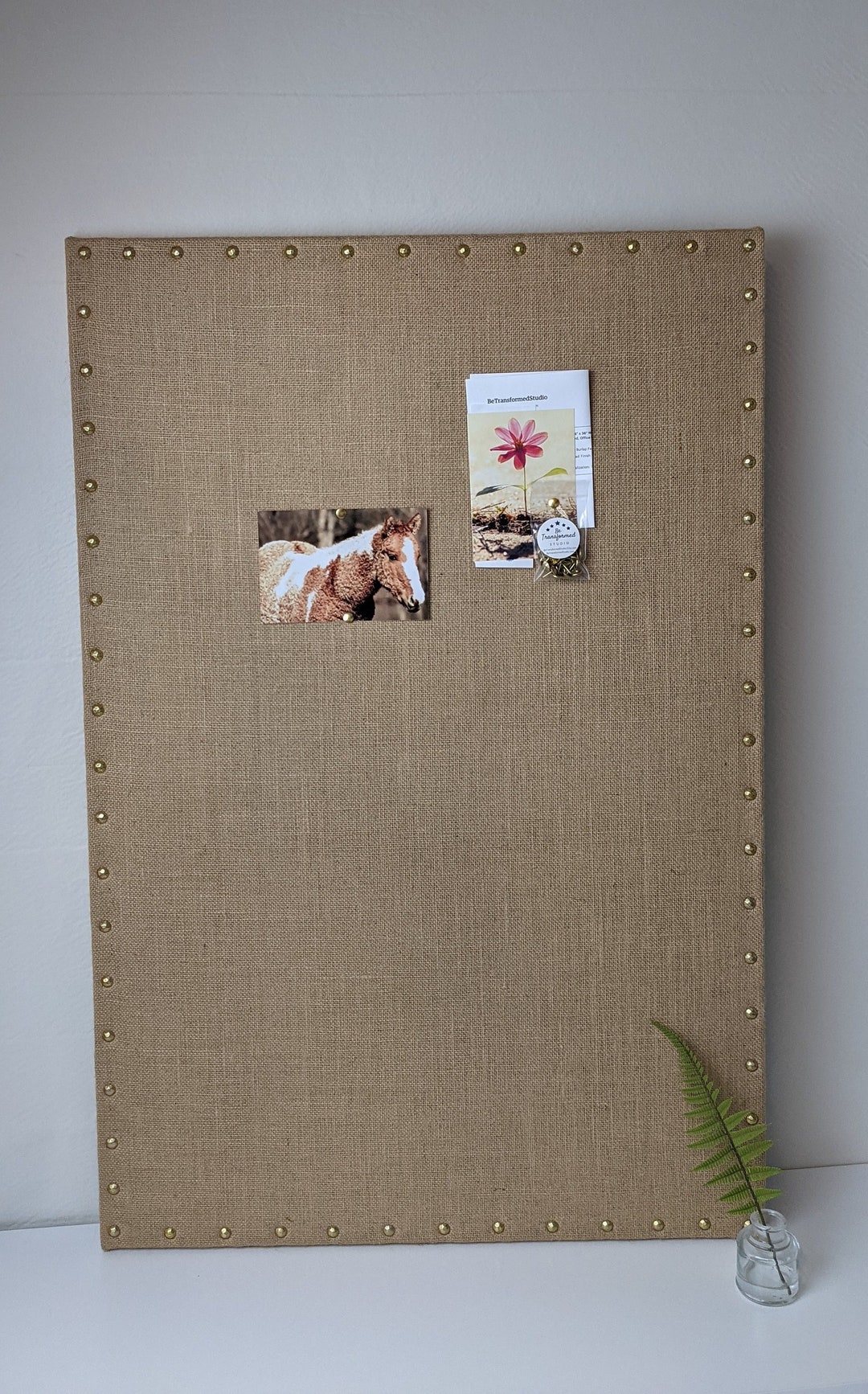 Large 24" X 36" Natural Burlap CORK Board Bulletin Board Pin Board ...