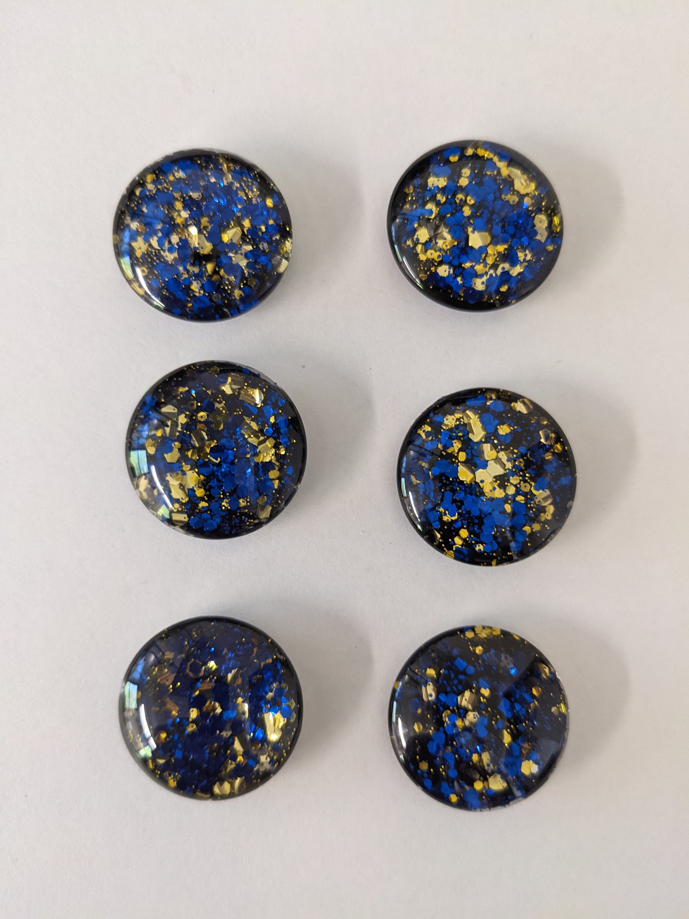 Dark Blue and Gold Glitter Glass Magnet Christmas Gift Refrigerator ...