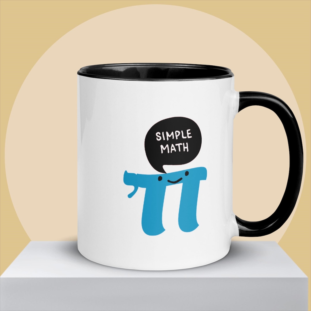 Hebrew Chai Greek Pi Mug With Colored Handle, Gift for Mathematics ...