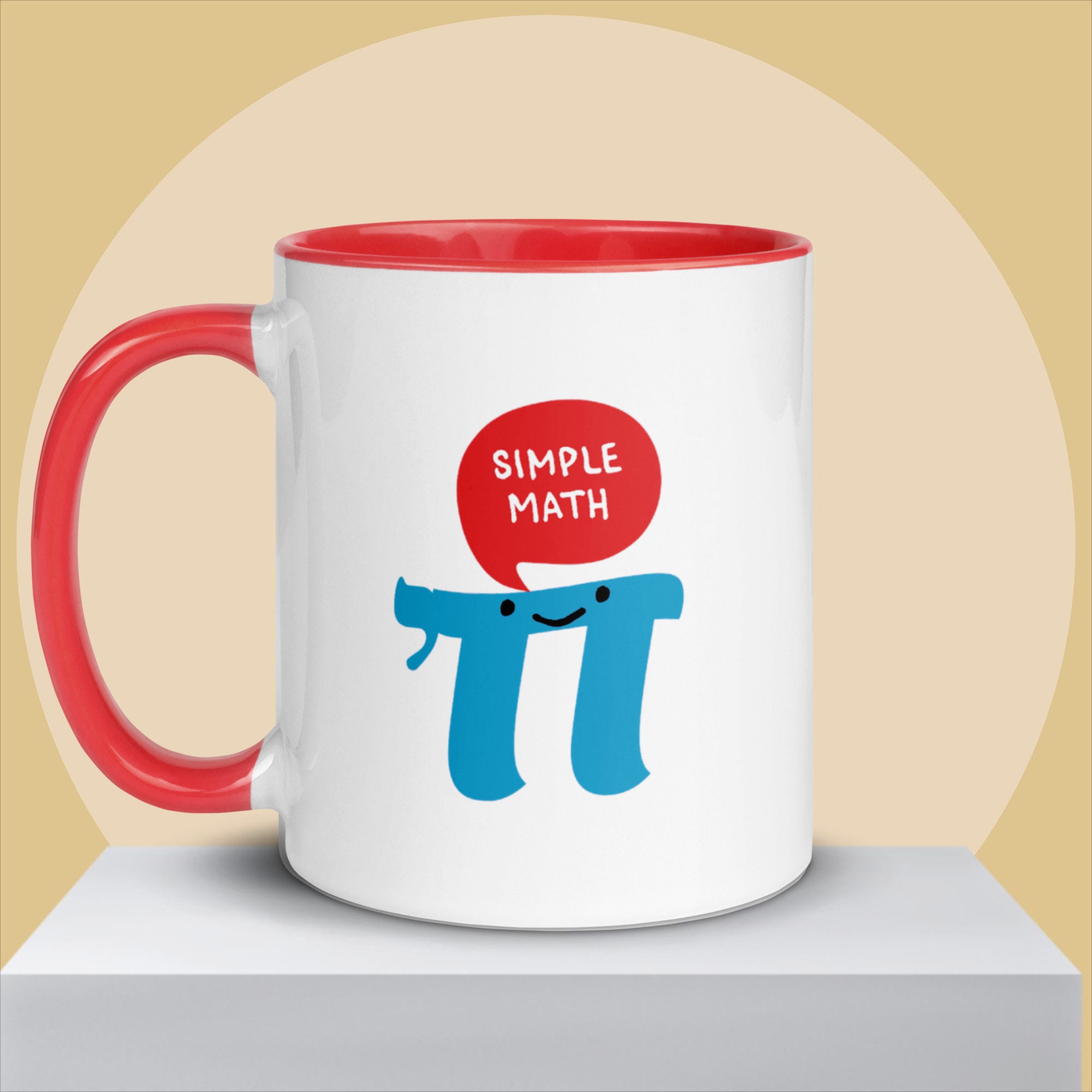 Hebrew Chai Greek Pi Mug With Colored Handle, Gift for Mathematics ...