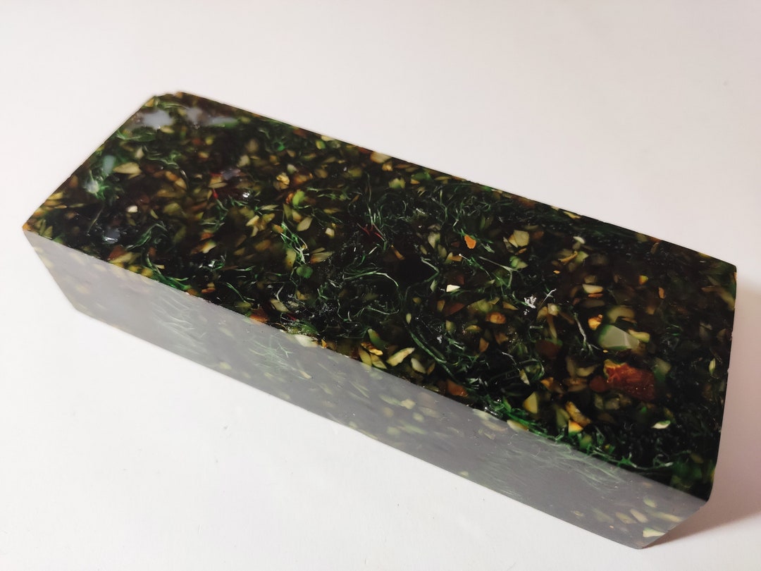 Stabilized Loofah Amber in Epoxy Resin Block for Knife Handles 3049131 ...