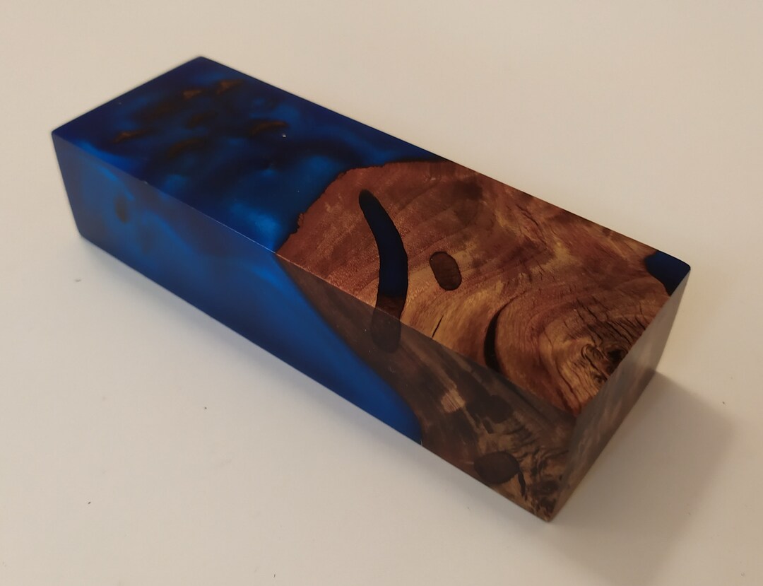 Stabilized Hybrid Cap Willow-epoxy Resin Pine Cone Block Turning Blank for Knife Handles N 438 ...