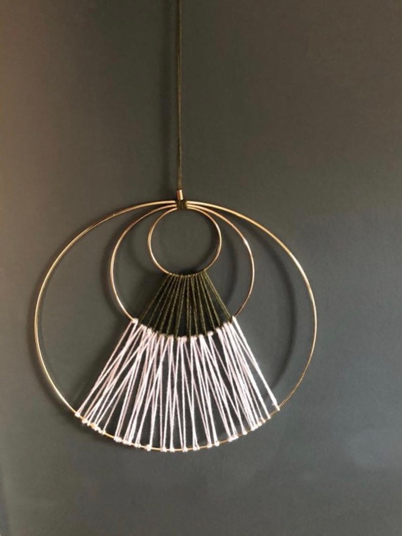Contemporary Macrame and Brass Wall Hanging - Etsy