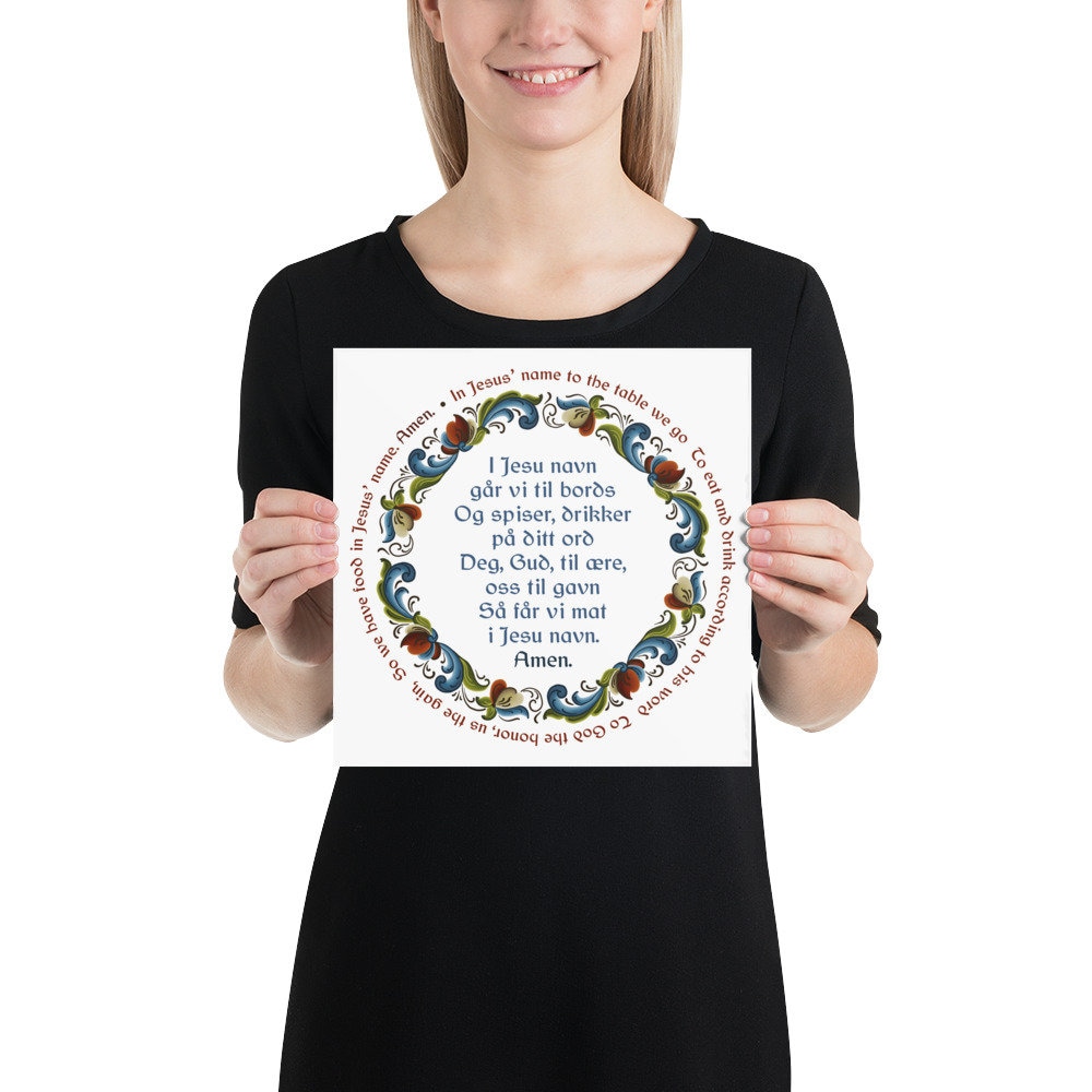 Norwegian Table Prayer Art Print: Scandinavian Folk Art - Etsy